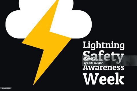 번개 안전 인식 주간 개념 텍스트 비문이 있는 배경 배너 카드 포스터용 템플릿입니다 벡터 Eps10 그림입니다 6월에 대한 스톡 벡터 아트 및 기타 이미지 Istock