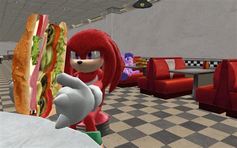 Mmdsonic Movie Knuckles Eating Sandwich By Puzzlshield2 On Deviantart