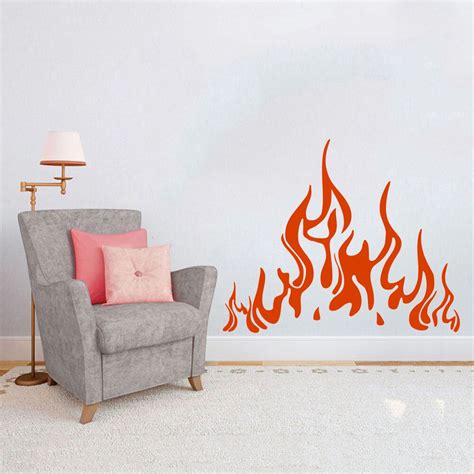 Calcomanías Especiales De Pared De Llama De Fuego Grandado
