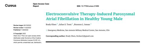 Ect And Atrial Fibrillation New Case Report