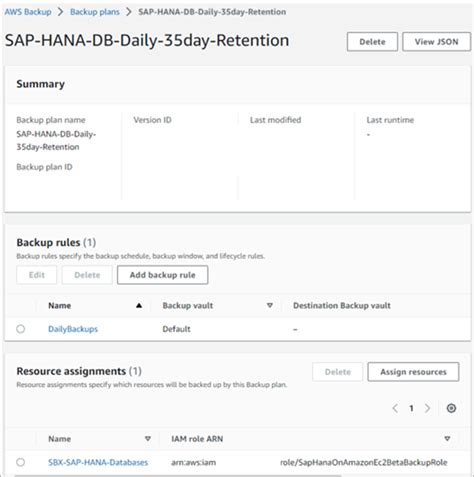 Centrally Manage Sap Hana Database Backup Through The Aws Backup