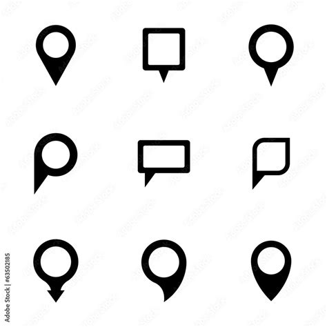 Vector Black Map Pointer Icons Set Stock Vector Adobe Stock