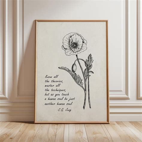 Carl Jung Quote Printable Vintage Mental Health Wall Art Psychology Quotes Print Therapy
