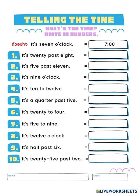 Telling The Time Online Exercise For ป 3 In 2023 Word Families