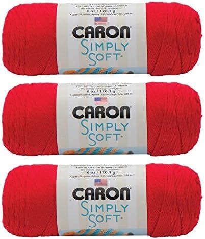 Caron Simply Soft 3 Pack Yarn 3oz Gauge 4 Medium Worsted