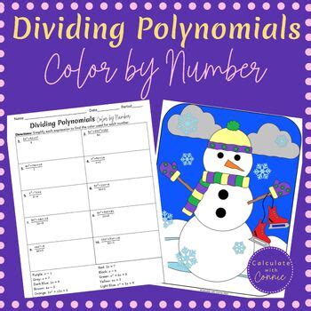 Dividing Polynomials Color By Number Polynomial Operations Trinomials Binomials
