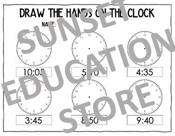 Drawing Hands On The Analog Clock To Match The Digital Time Telling Time