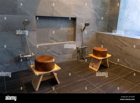 Sauna Spa Onsen In Hotel Japanese Hot Springs Spa Onsen Bath In The Condominium Or Hotel Stock