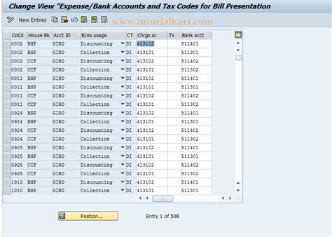 F SAP Tcode C FI Maintain Table T B