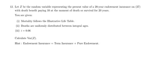 Solved Let Z ﻿be The Random Variable Representing The