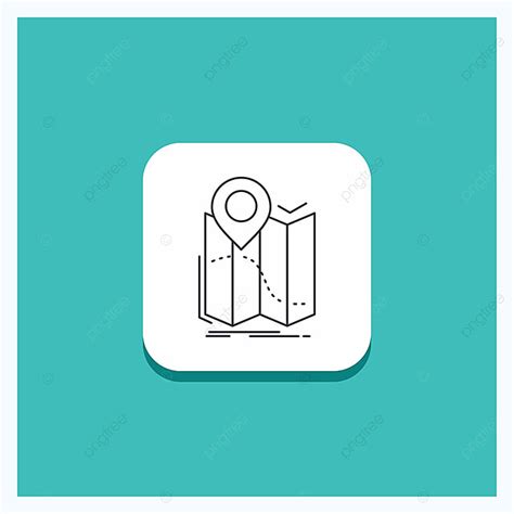Round Button For Gps Location Map Navigation Route Line Icon Arrow