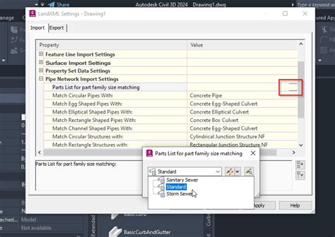 Wrong Settings Are Applied To A Pipe Network When Importing LandXML To Civil D