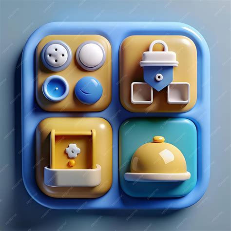 Colorful 3d Icons In A Grid Layout Perfect For Mobile App Design Ui Elements Or Website