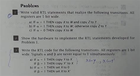 Free 1 Write Valid Rtl Statements That Realize The Following