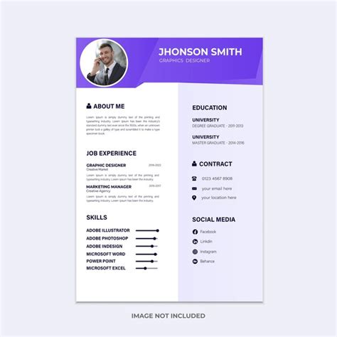 Premium Vector Professional Simple Curriculum Vitae Design Template