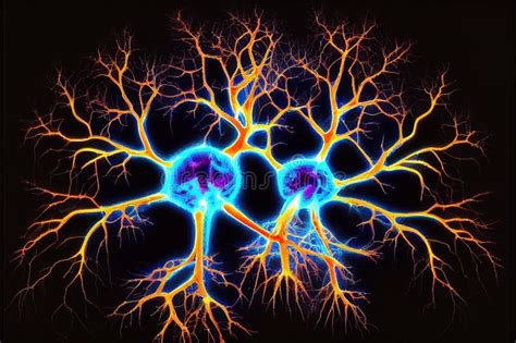 Neurons Brain Cells Neural Network Concept Generative Ai Illustration Stock Illustration