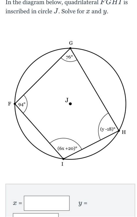 [answered] In The Diagram Below Quadrilateral F Ghi Is Inscribed In Kunduz
