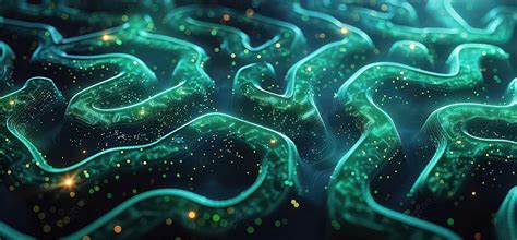 Abstract Representation Of Neural Pathways Illuminated With Glowing Particles Background Neural