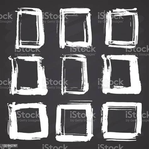 프레임 및 텍스트 상자 그런지 텍스처 손으로 그린 요소 세트 칠판 배경에 벡터 일러스트레이션 0명에 대한 스톡 벡터 아트 및 기타 이미지 Istock