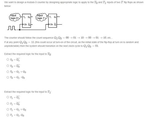 Solved We Want To Design A Modulo Counter By Designing Chegg