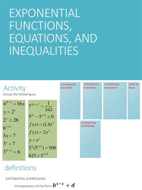exponential functions equations and inequalities pdf