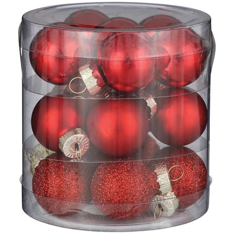 Destination Holiday Mini Glass Ornaments Red 25 Mm Shop Seasonal