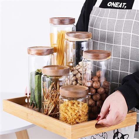 Mua Lọ thủy tinh nắp gỗ Acacia Cao Cấp ml ml ml ml giá rẻ nhất TecKi Vn