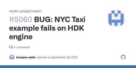 bug nyc taxi example fails on hdk engine · issue 5060 · modin project modin · github