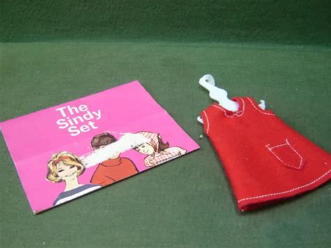 1963 Sindy Patch Red Flannel Pinafore Dress 9p60 The Sindy Set