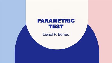 Parametric Test Pptx