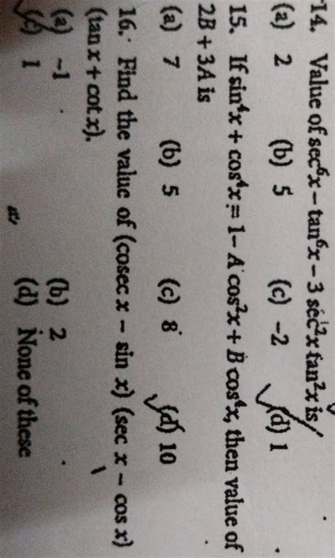 If Sin4x Cos4x 1−acos2x Bcos4x Then Value Of 2b 3a Is Filo