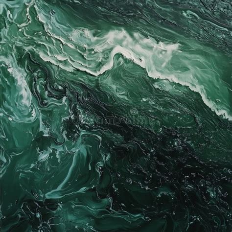 Abstract Green Waves Swirling Patterns Of Dynamic Motion And Texture Stock Image Image Of