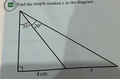Solved Find The Length Marked X In The Diagram Chegg Com