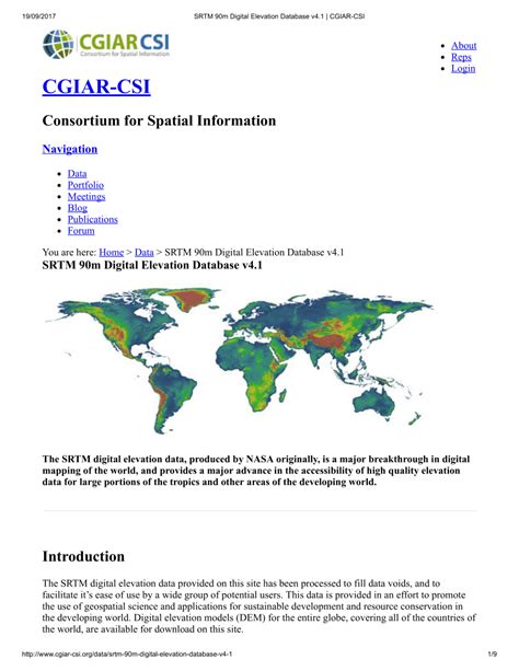 Pdf Hole Filled Srtm For The Globe Version 3 From The Cgiar Csi Srtm 90m Database