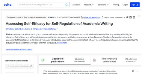 Assessing Self Efficacy For Self Regulation Of Academic Writing