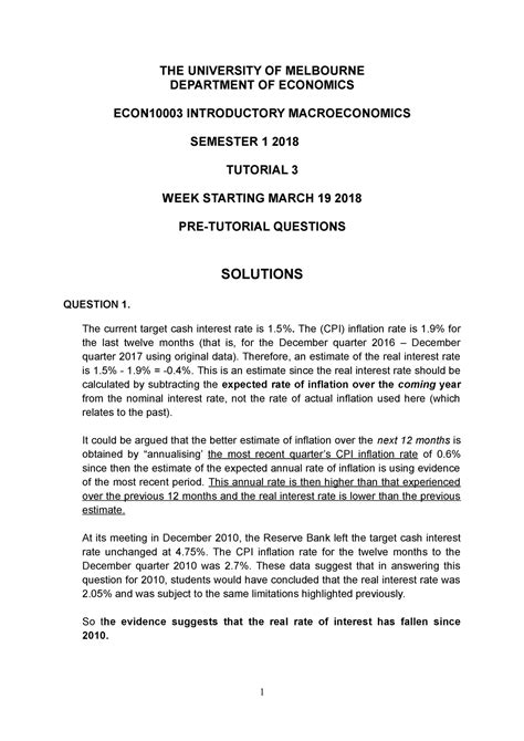 pre tutorial sheet 3 solutions the university of melbourne department
