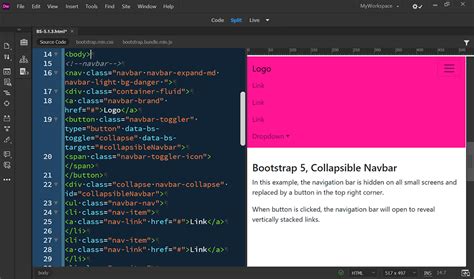 No Background Color For Expanded Navbar On Small D Adobe Product