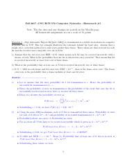 Homework Solution Pdf Fall CSC ECE Computer Networks Homework Note The Due