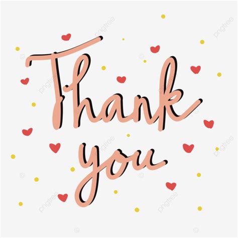 Thank You Lettering With Red Loves And Yellow Dot Thankyou Lettering