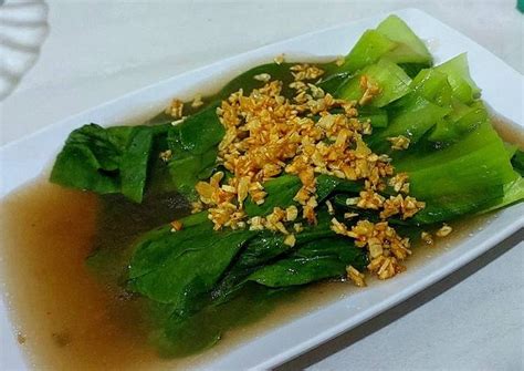 Resep Pokcoy Siram Bawang Putih Oleh Dapoertomylovely Cookpad