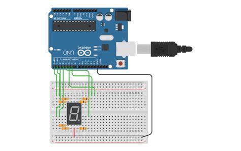 Circuit Design 7 Seg Display Tinkercad