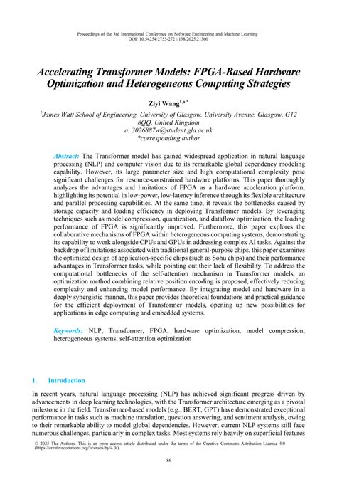 Pdf Accelerating Transformer Models Fpga Based Hardware Optimization