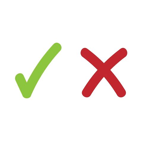 Premium Vector Hand Drawn Check Mark And Cross Symbols Cartoon Design Element
