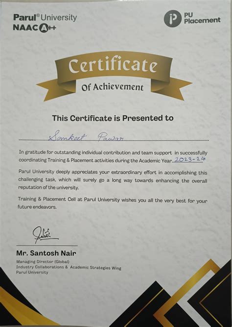 Sanket Pawar On Linkedin Gratitude Achievement Skills Placementcell 18 Comments