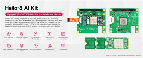 Yahboom Hailo 8 M2 Ai Accelerator Module 26tops Hailo 8 Ai Processor Optional For