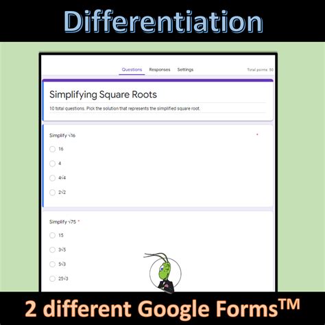 Simplify Radicals Mini Quiz Google Forms Distance Learning Made By Teachers