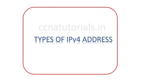 types of ipv4 address in computer networking ccna tutorials