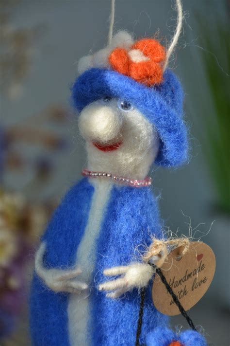 Adorable Blue Felt Cockroach Queen Plushie With Handbag Perfect For