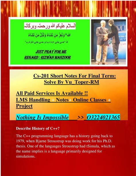 Cs201 Short Notes Final Term By Vu Topper Rm Bs Computer Science Vu