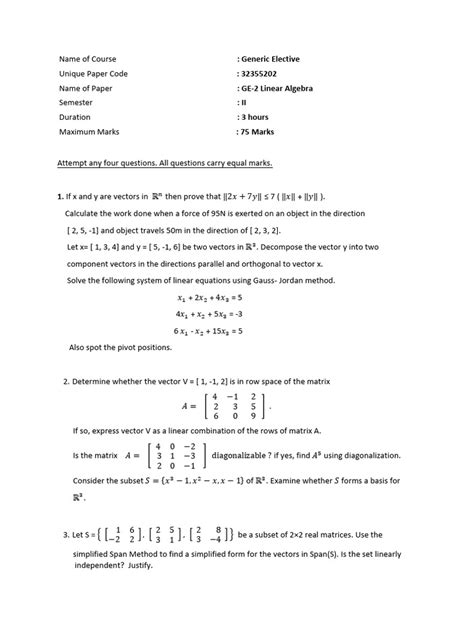 Oc Ge Linear Algebra Pdf Linear Map Basis Linear Algebra